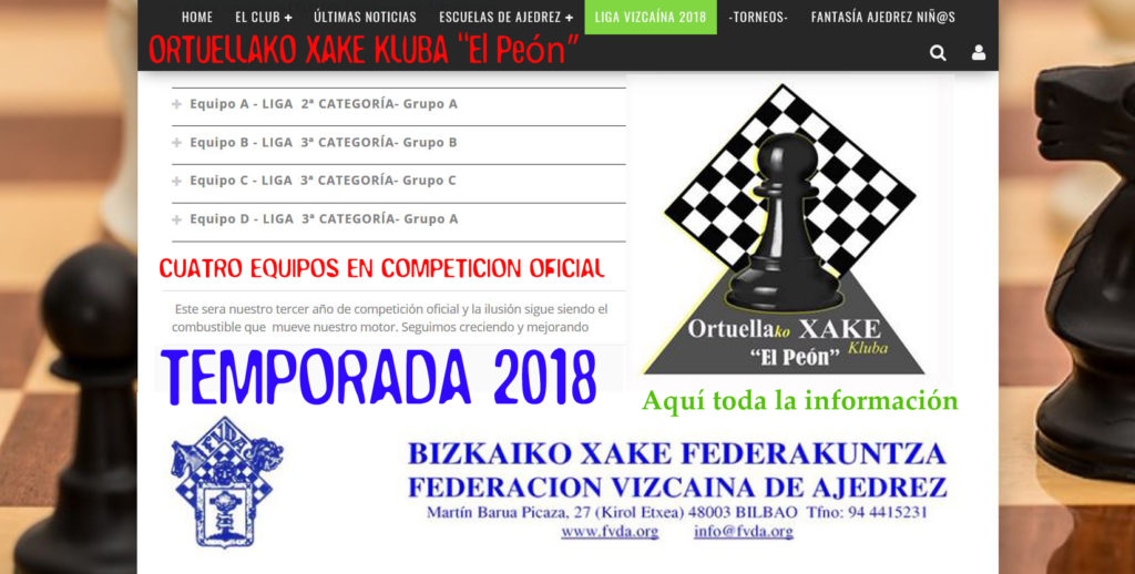 » LIGA VIZCAÍNA de Ajedrez 2018